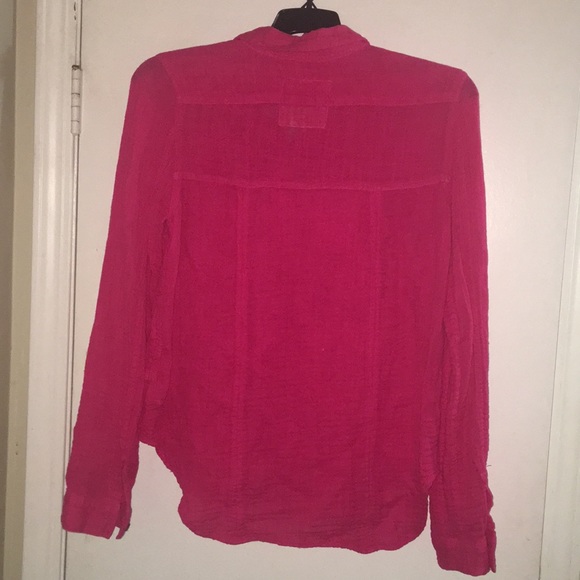 Free People | Tops | We The Free Sheer Pink Button Down Shirt Medium ...